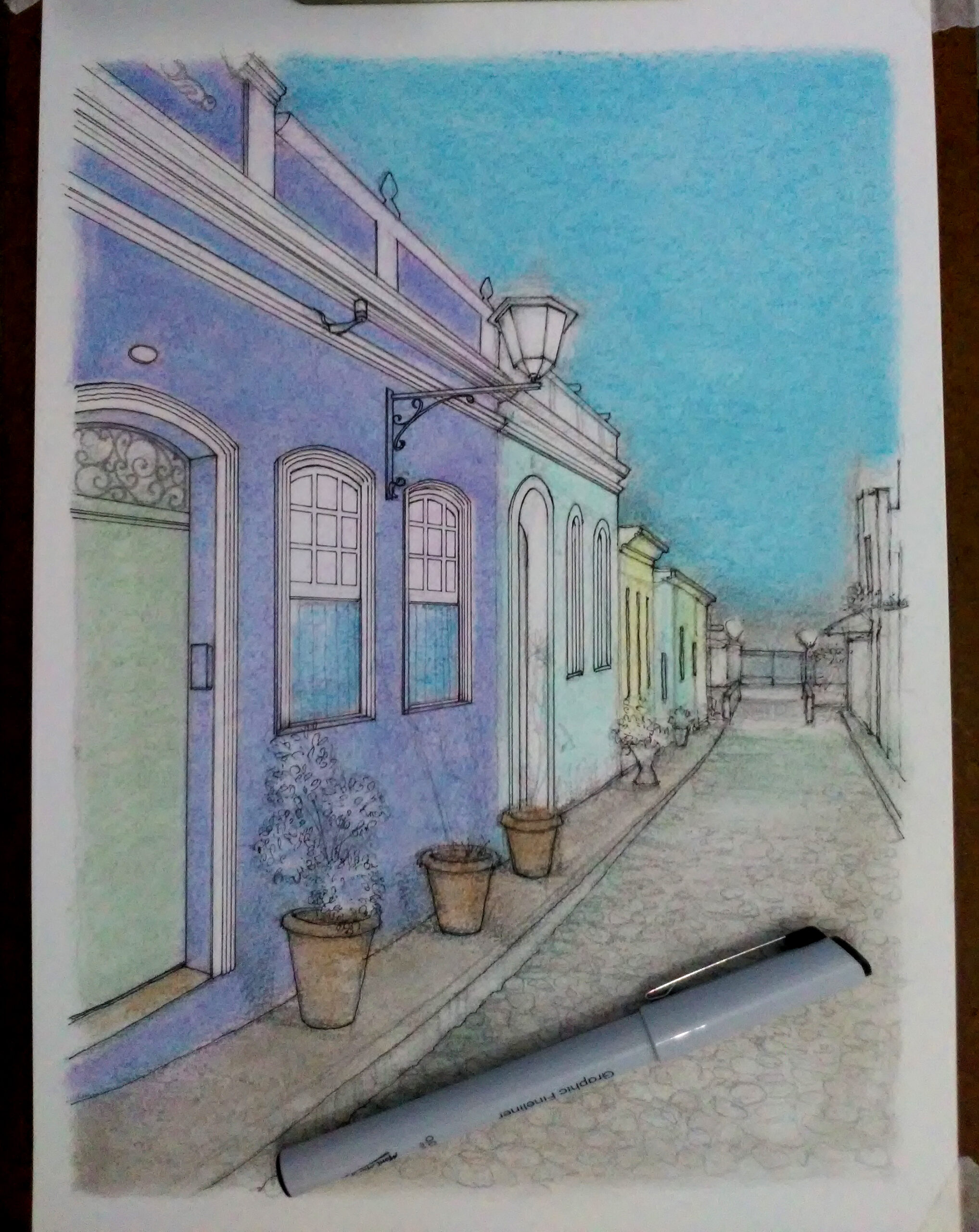 PROCESS OF AN URBAN LANDSCAPE ILLUSTRATION – Pelourinho