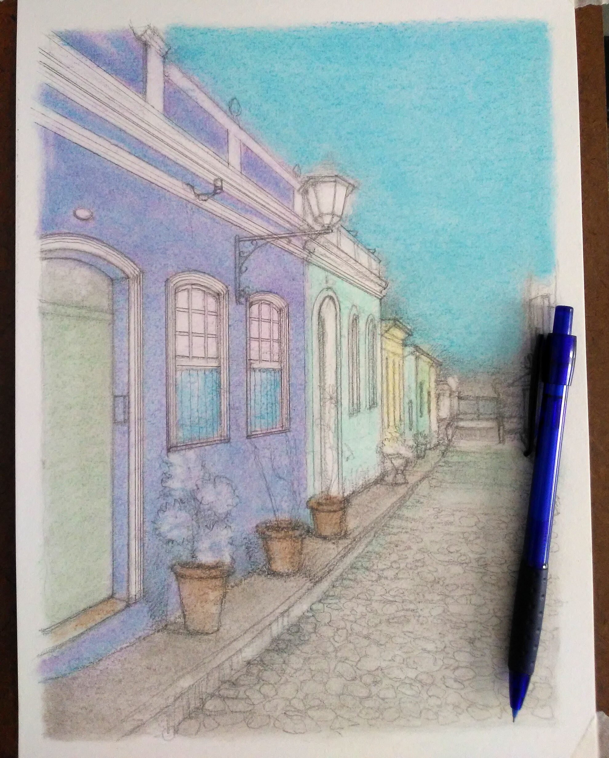 PROCESS OF AN URBAN LANDSCAPE ILLUSTRATION – Pelourinho