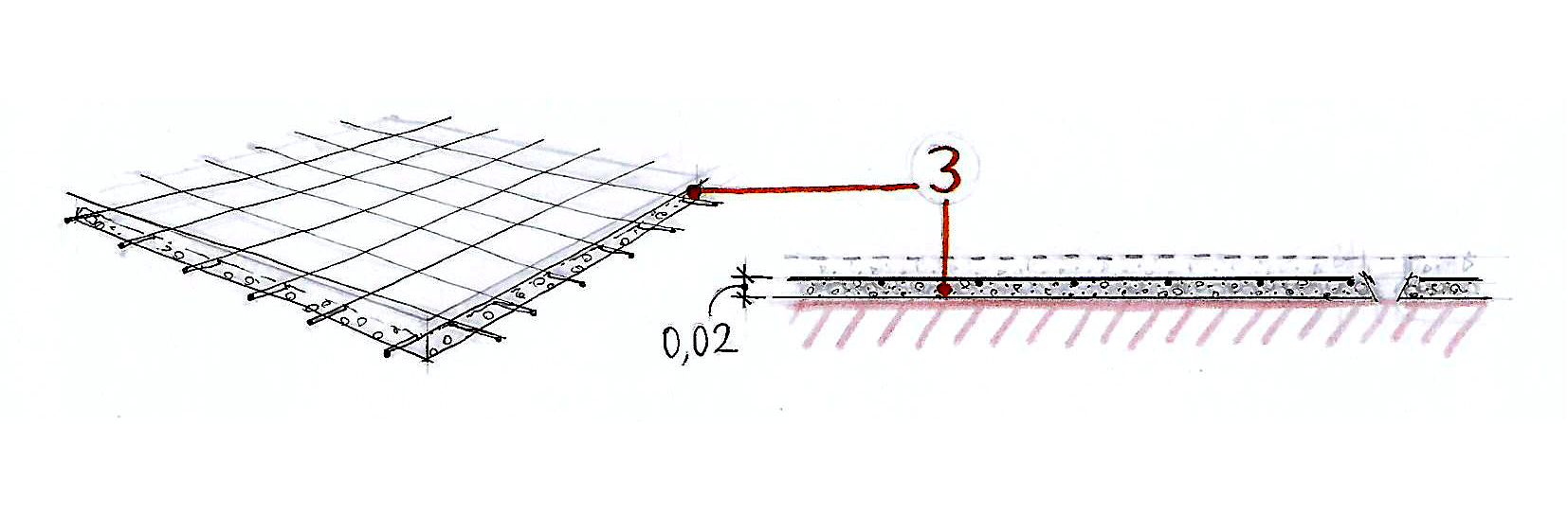 WOOD DECK ON CONCRETE BASE: constructive details - MaNi sketcher